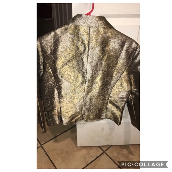 Newport News | Jackets & Coats | Quarter Arm Length Gold Paisley Jacket ...